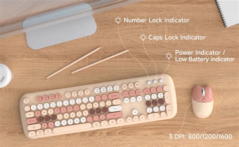 Mofii Wireless Keyboard And Mouse Combo 2 4g Full Size Retro Typewriter Computer
