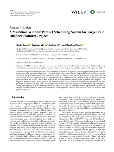 pdf a multitime window parallel scheduling system for large scale