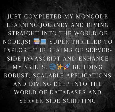 Mongodb Nodejs Learningjourney Webdevelopment Techenthusiast