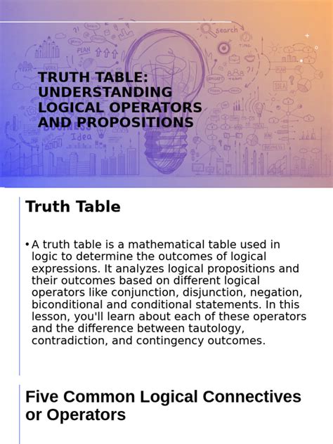 truth table pdf if and only if contradiction