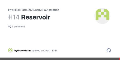 Reservoir Issue HydroTekFarm Esp Automation GitHub