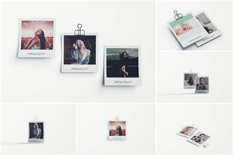 Polaroid Photos Collage Mockups Book And Magazine Mockups ~ Creative Market