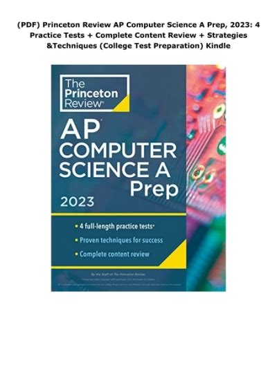 PDF Princeton Review AP Computer Science A Prep 2023 4 Practice Tests Complete Content