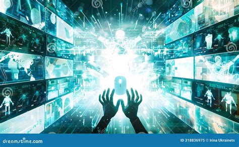 A Person Interacts With A Digital Interface Futuristic And High Tech