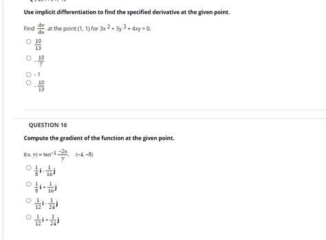 solved use implicit differentiation to find the specified