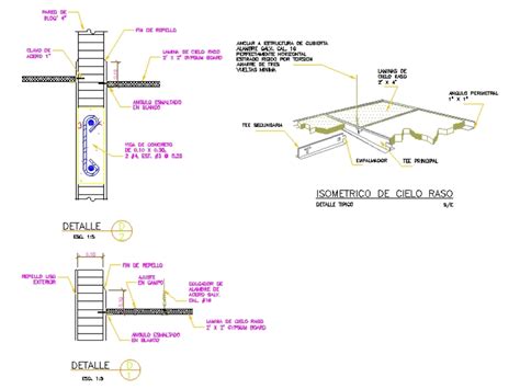 Suspended Ceiling Detail In Autocad Download Cad Free 47 38 Kb Bibliocad