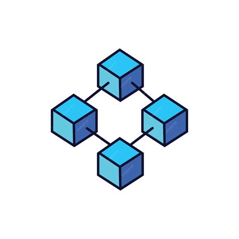 Premium Vector Flat Blockchain Icon Symbol Vector Illustration