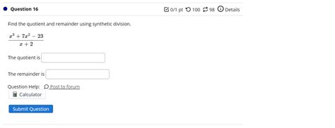 Solved Use Synthetic Division To Divide X4 X3−x2 3x−12 By