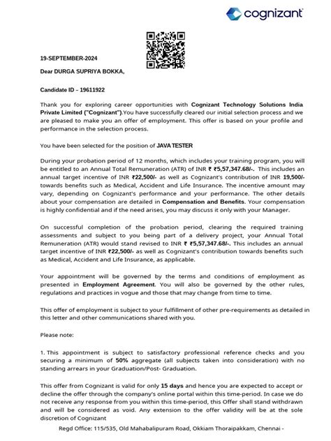 Durga Supriya Bokka Offer Letter Pdf