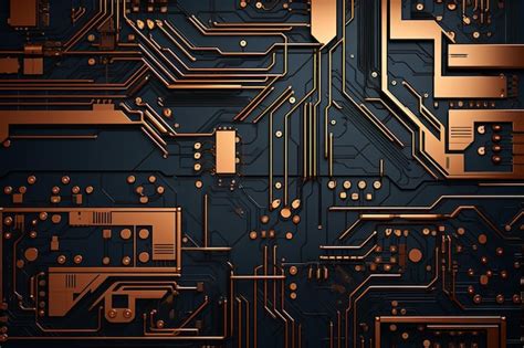 Premium Photo Circuitry Texture Background With Metallic Hues