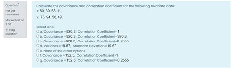 Solved Question Not Yet Answered Calculate The Covariance Chegg Com