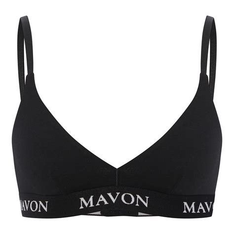 Черный треугольный бюстгальтер из хлопка без косточек MAVON — купить в ...