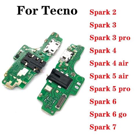 For Tecno Spark 2 3 4 5 6 7 8 8c 8p Go Air Pro Kc6 Kf6 Ke7 Usb Charging Port Dock Connector Flex