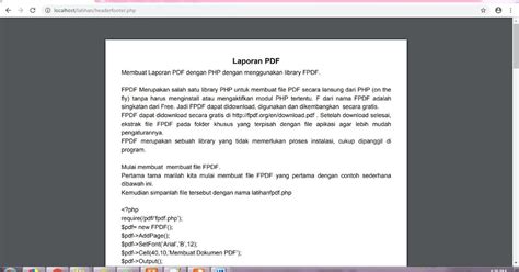 tutorial membuat dokumen pdf dengan php menggunakan library fpdf
