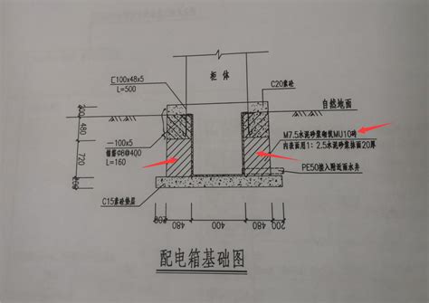 一级配电柜砖砌基础图配电箱基础砌筑图片室外配电柜基础第2页大山谷图库