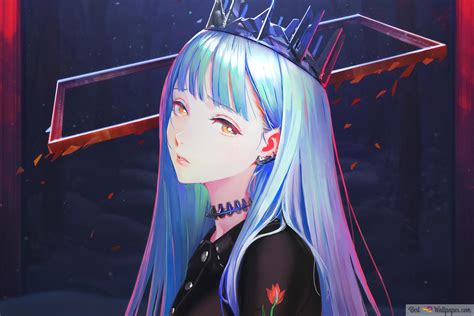 Beautiful Anime Girl Blue Hair 4k Wallpaper Download