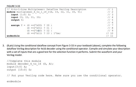Solved Figure 3 33 4 To 1 Line Multiplexer Dataflow