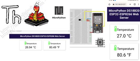 Micropython Ds18b20 Webserver With Esp32