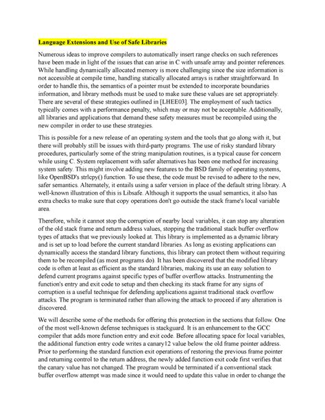 Language Extensions And Use Of Safe Libraries While Handling Dynamically Allocated Memory Is