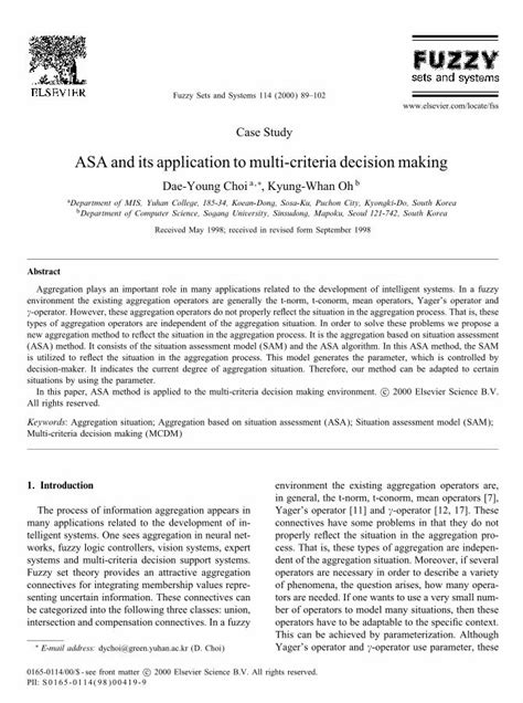 Pdf Asa And Its Application To Multi Criteria Decision Making Dokumen Tips