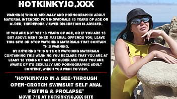 Hotkinkyjo In A See Through Open Crotch Swimsuit Self Anal Fisting Prolapse Xvideos Com