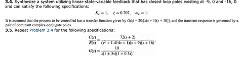 Synthesize A System Utilizing Linear State Variable