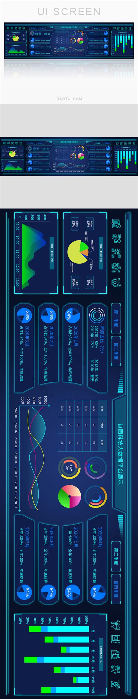Visualization Smart Big Screen Data Ui Web Interface Technology Style