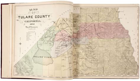 Historical Atlas Map Of Tulare County California Sep 12 2013 Pba