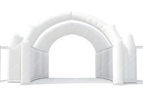 Premium Photo White Blank Inflatable Angular Arch Tube Or Event