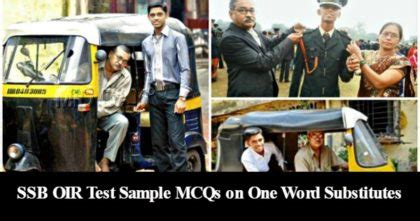 SSB OIR Test Sample MCQs On One Word Substitutes