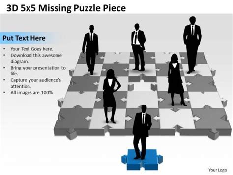 Business Framework Model 3d 5x5 Missing Puzzle Piece Marketing Diagram