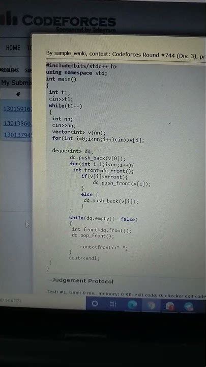 E1 Permutation Minimization By Deque Codeforces 744 Emergencycode Contest Vedition Youtube