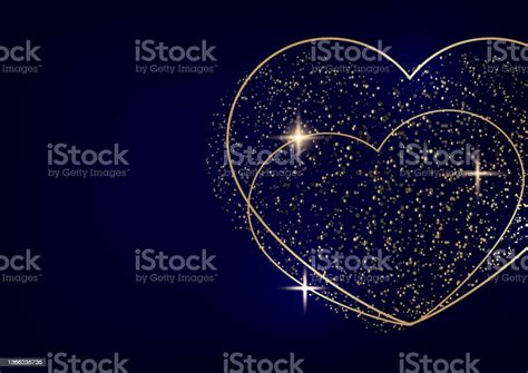 골드의 심장이 있는 해피 발렌타인 데이 일러스트레이션 카드 메뉴 전단지 쿠폰 포스터 표지 배너용 템플릿 사랑의 빛 2월에 대한 스톡 벡터 아트 및 기타 이미지 Istock