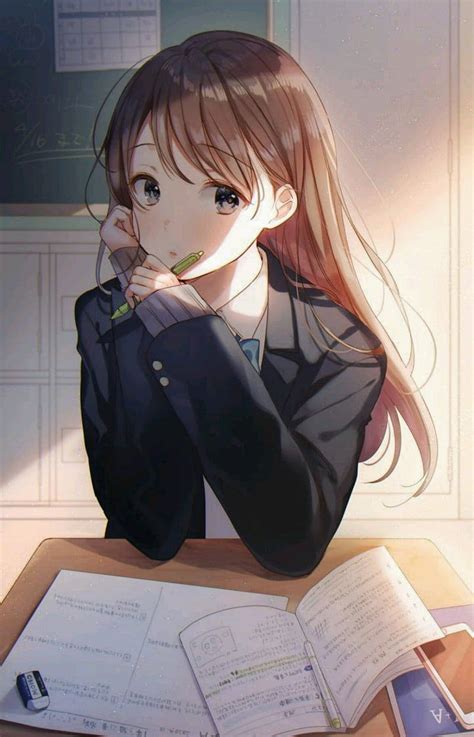 Girl Studying Anime