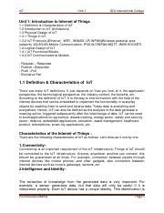 IoT Unit 1 Pdf IoT Unit 1 SDJ International College Unit 1 Introduction To Internet Of Things