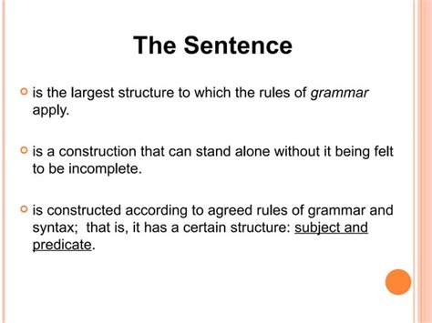 The Sentence[1] Concept Ppt