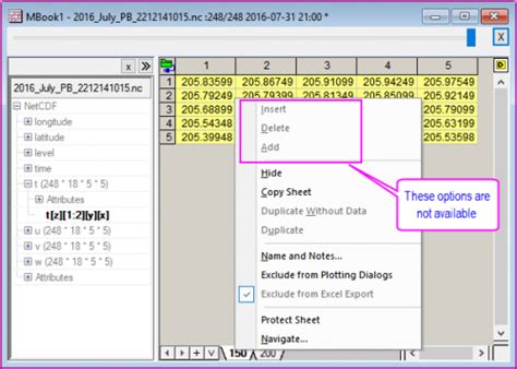 Help Online Origin Help Netcdf Importing