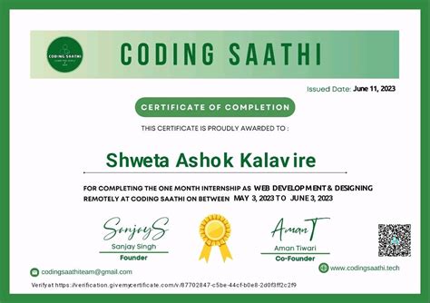Shweta Kalavire On Linkedin Codingsaathi Webdevelopment Internship