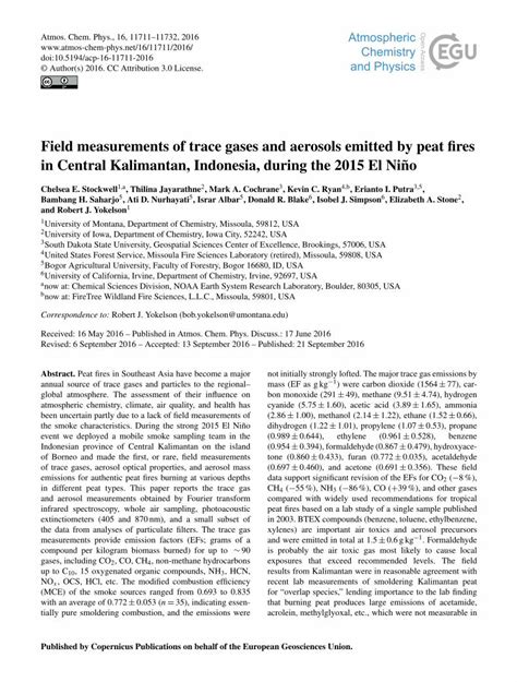 Pdf Field Measurements Of Trace Gases And Aerosols Emitted By Dokumentips