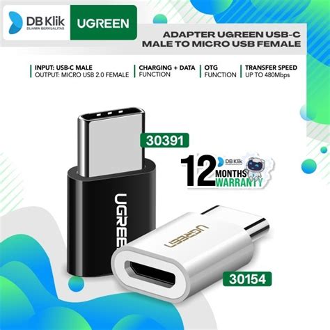 Adapter Ugreen Usb C Male To Micro Usb Female Otg Type C To Micro