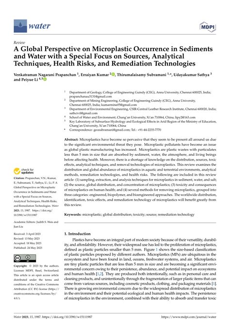 Pdf A Global Perspective On Microplastic Occurrence In Sediments And