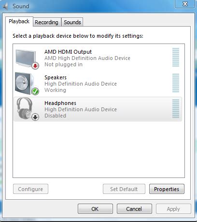 Playback Devices Problem Headphones Disabled Windows 7 Forums