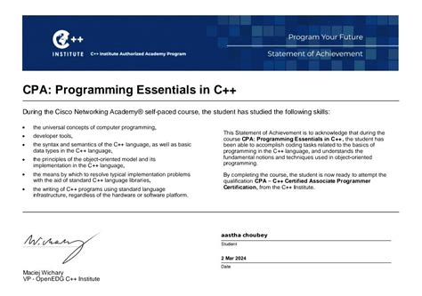 Completed C Programming Essentials Aastha Choubey Posted On The Topic Linkedin