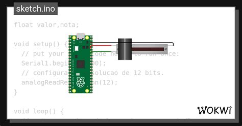 Potenciometro Com Nota Wokwi ESP STM Arduino Simulator