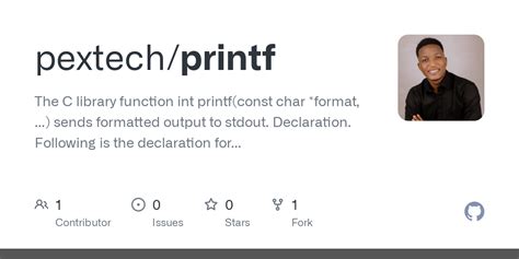 Github Pextechprintf The C Library Function Int Printfconst Char