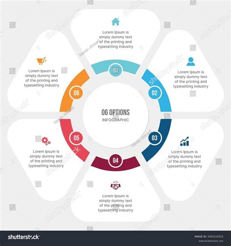 Circular Cycle Infographic Template Design 6 Stock Vector Royalty Free