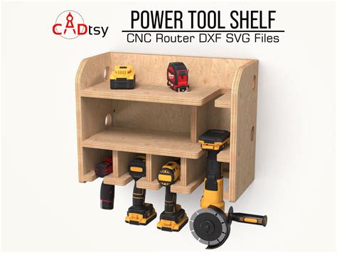 Power Tool Station DXF Cnc Router Cutting Files Power Tool Organizer SVG Cordless Drill