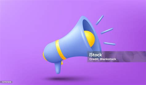 3d 메가폰 확성기 현실적인 아이콘 비즈니스 뉴스 배너입니다 확성기로 판매 제안을 발표합니다 벡터 0명에 대한 스톡 벡터 아트 및 기타 이미지 Istock