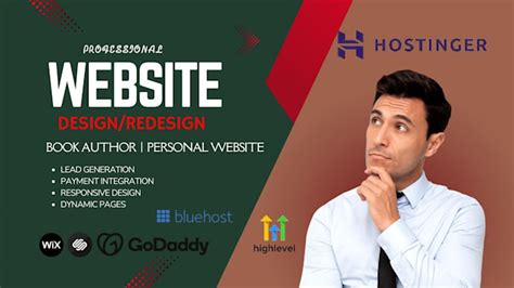 Design Book Author Website Godaddy Bluehost Website Hostinger Ebook