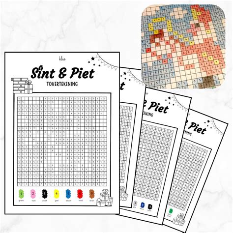 Klasmateriaal 🎁 Kleuren Op Code Sint And Piet Geniet Van